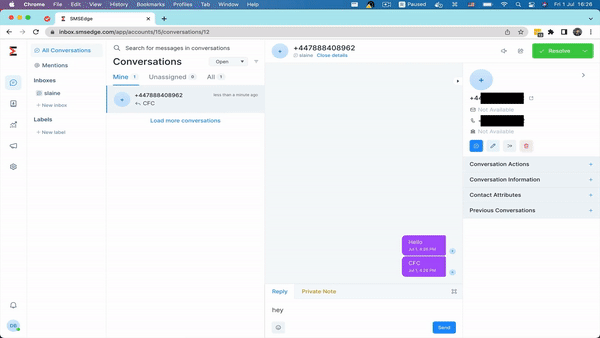 SMSEdge - Inbox tool